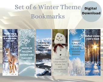 Set of 6 Digital Abstract Floral Watercolor Bookmarks, Digital Product ...