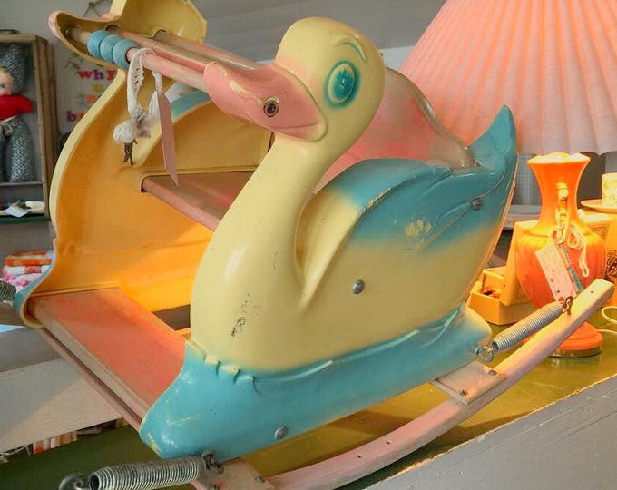 Vintage Rocking Toy Duck Shoofly Delphos Bending Co Wooden Teetertot ...