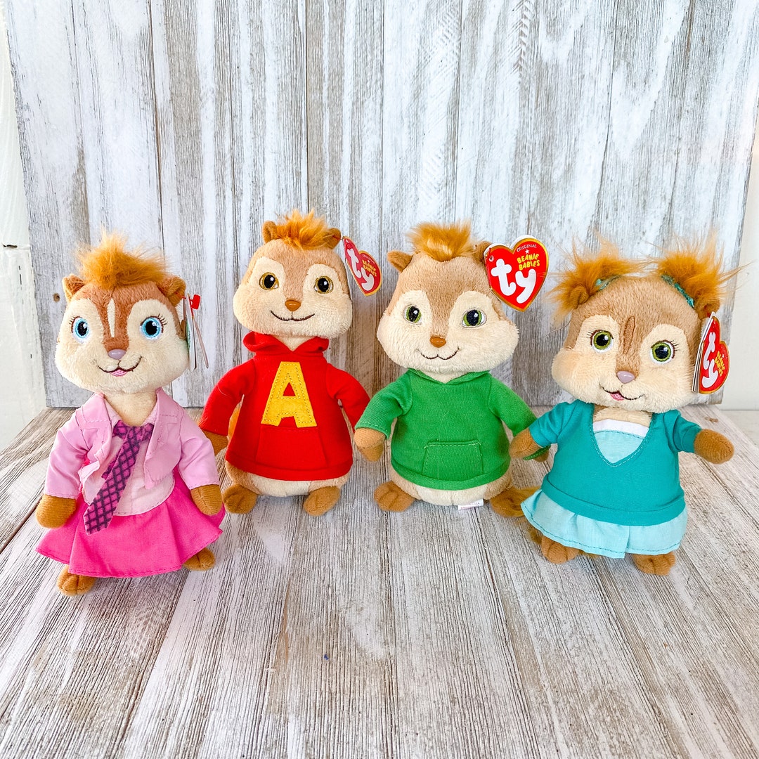 Ty Beanie Babies Alvin & the Chipmunks the Squeakquel Set of 4 Alvin ...