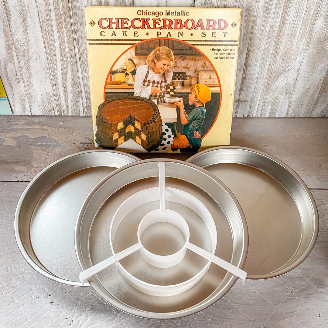 Vintage Checkerboard Cake Pans Set Chicago Metallic Complete Unused - Etsy