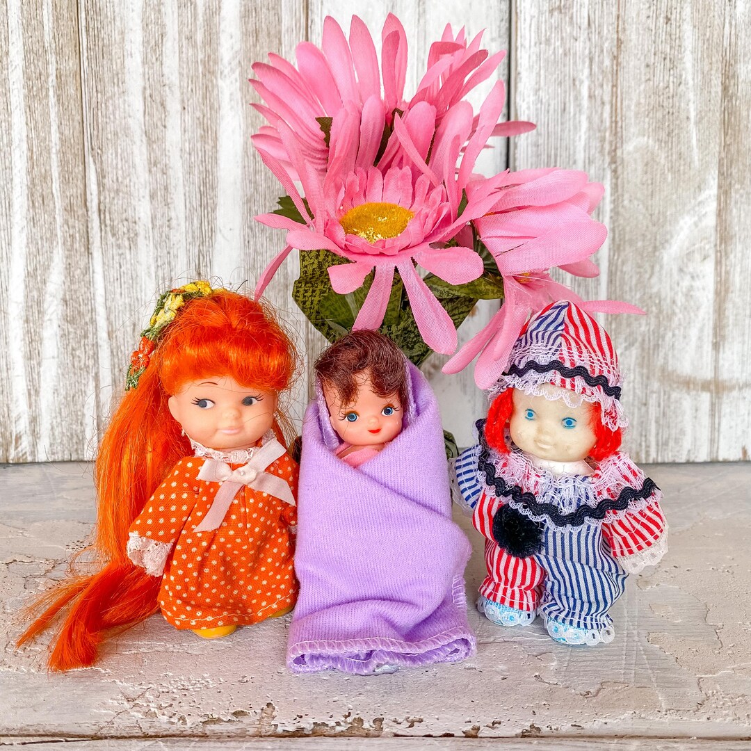 Vintage Pee Wee Dolls 1960s Hong Kong Lot of Three Redhead Clown Baby ...