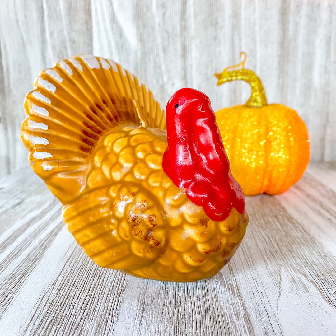 Vintage Turkey Candle Thanksgiving Figurine Wax Candle - Etsy