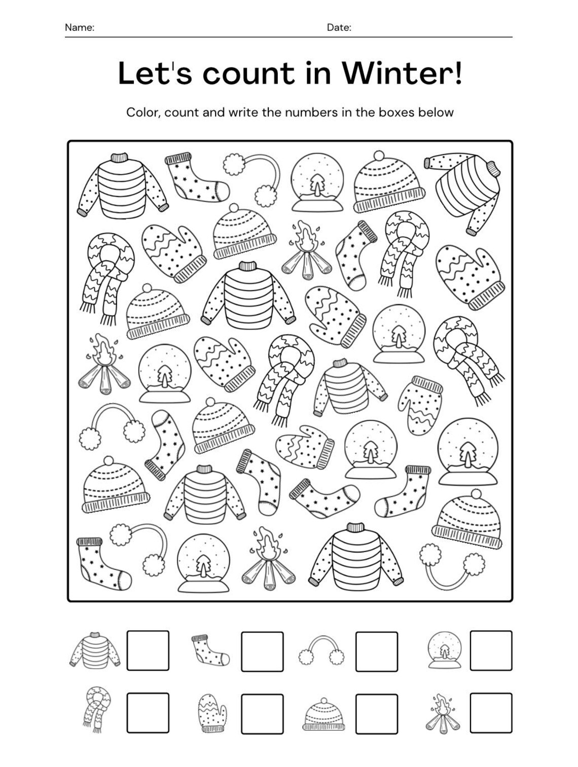 Elementary Winter Activity Sheets - Etsy