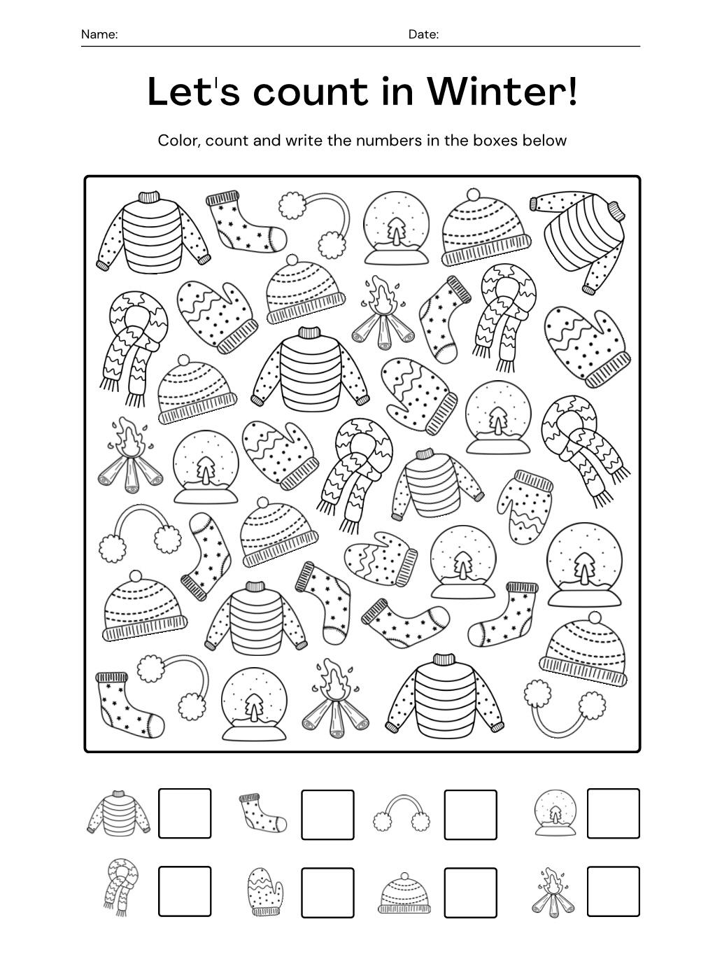 Elementary Winter Activity Sheets - Etsy