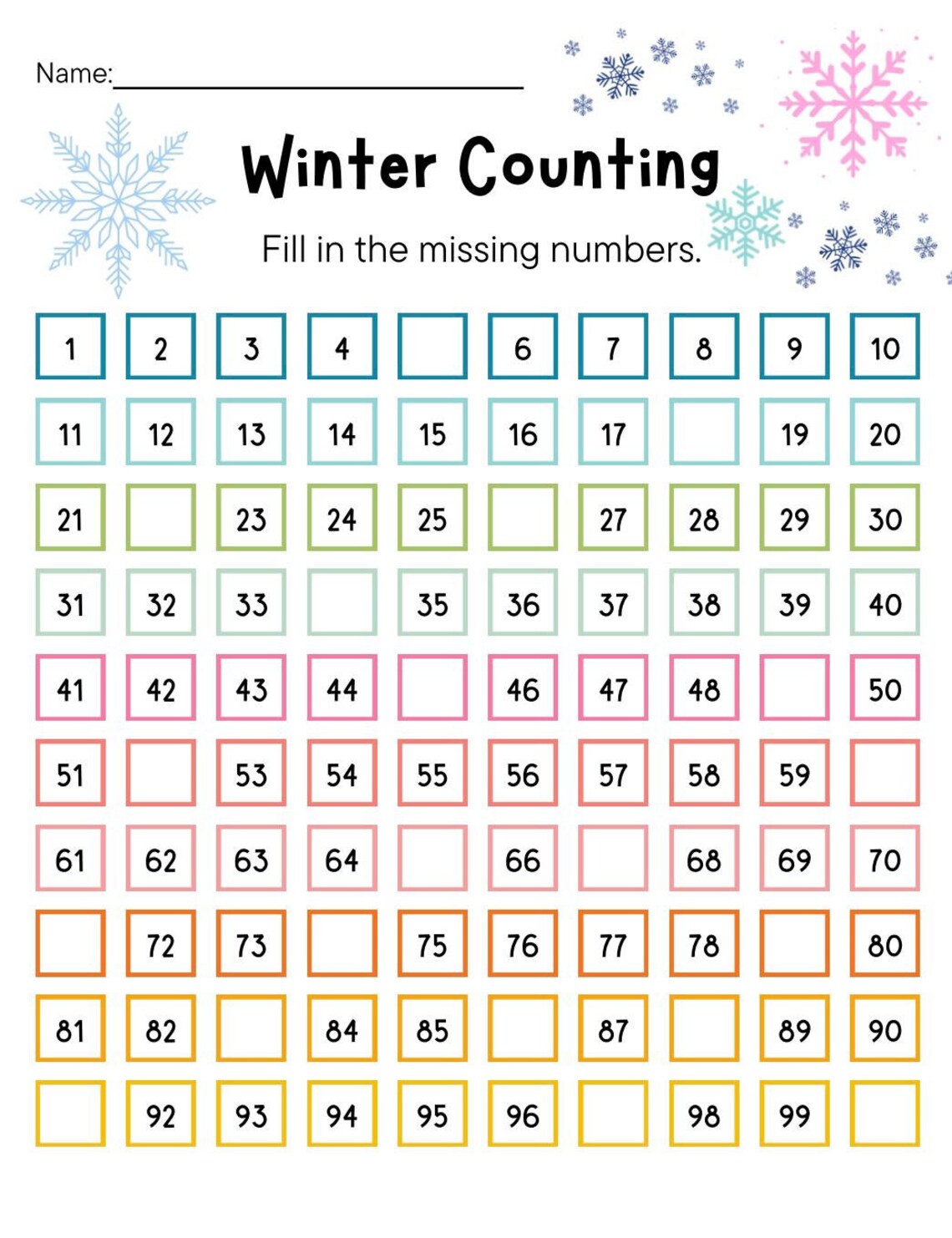 Elementary Winter Activity Sheets - Etsy