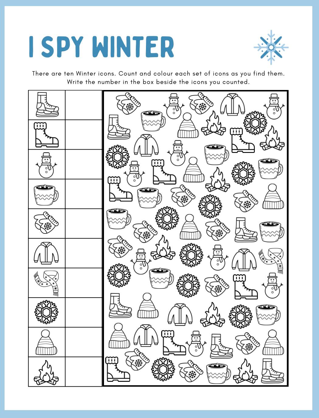 Elementary Winter Activity Sheets - Etsy
