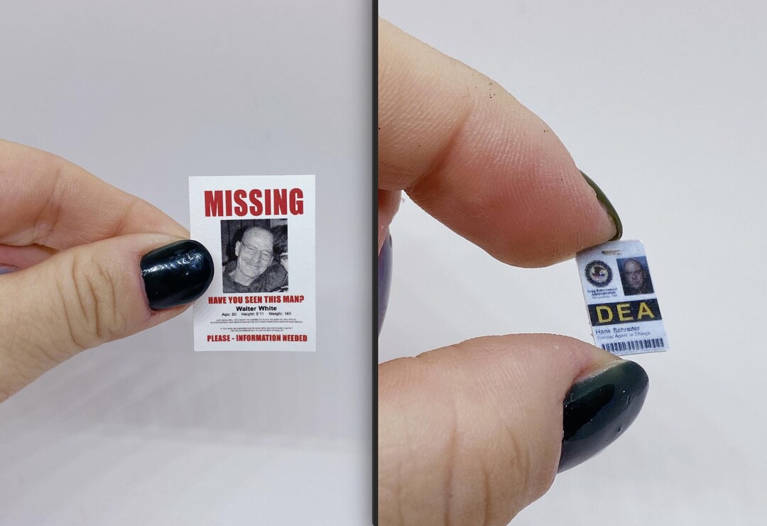 Breaking Bad Miniature Props: Handmade Missing Posters & DEA Badges (1/ ...