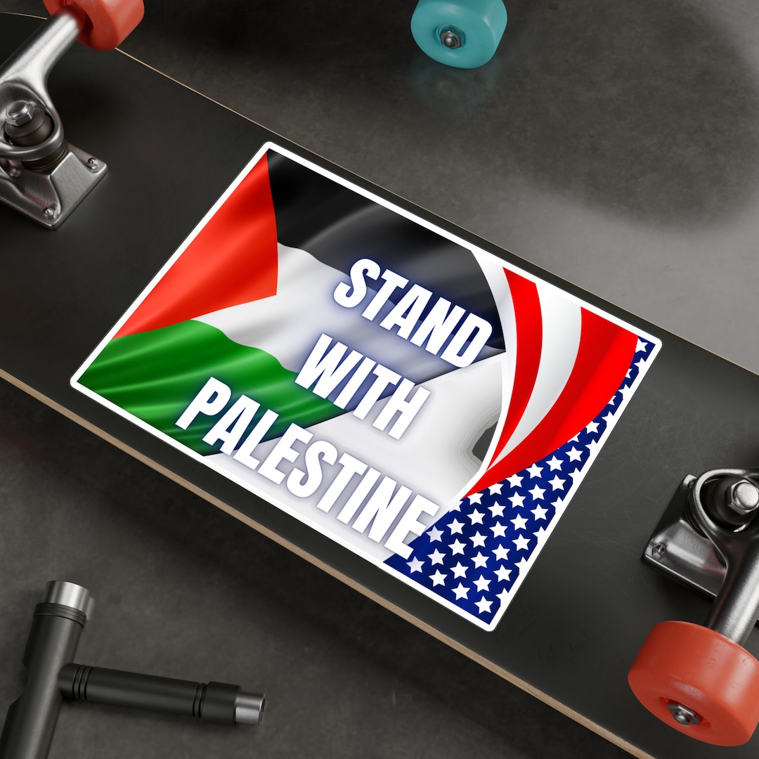 USA American Stand With Palestine Kiss-cut Vinyl Decals Car Window ...