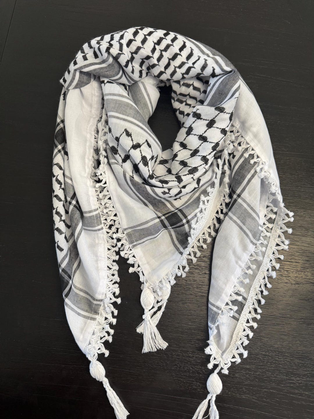 Embroidered Palestinian Kufiya Kuffiyah Unisex Hatta Shemagh Wrap Shawl ...