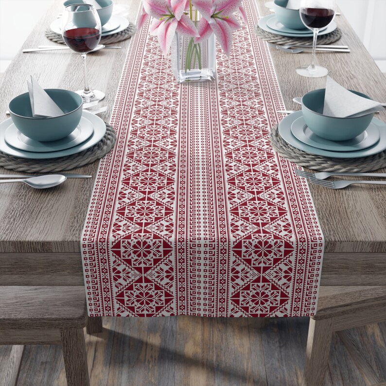 Palestinian Tatreez Table Runner cotton, Poly, Henna Table Decorations ...