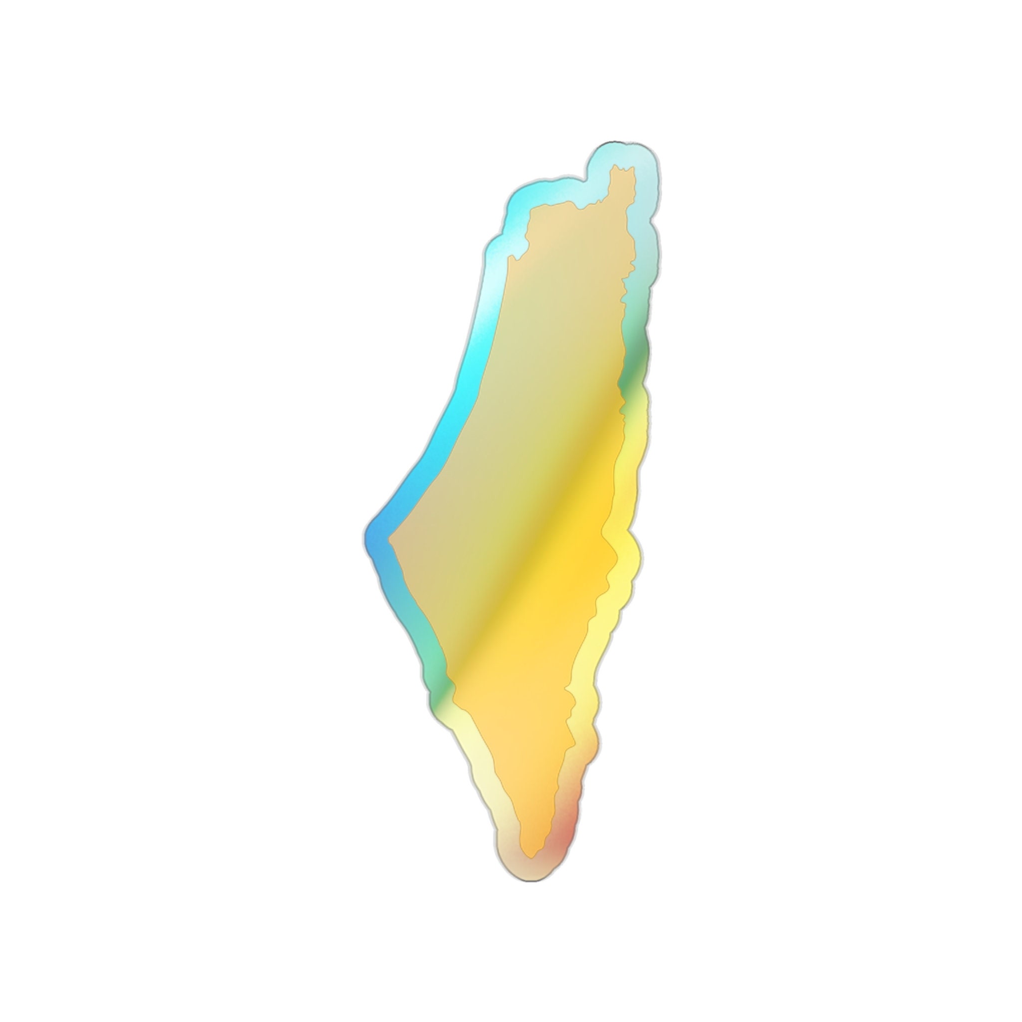 Palestine Map Holographic Die-cut Stickers Gold Color CC9900 - Etsy