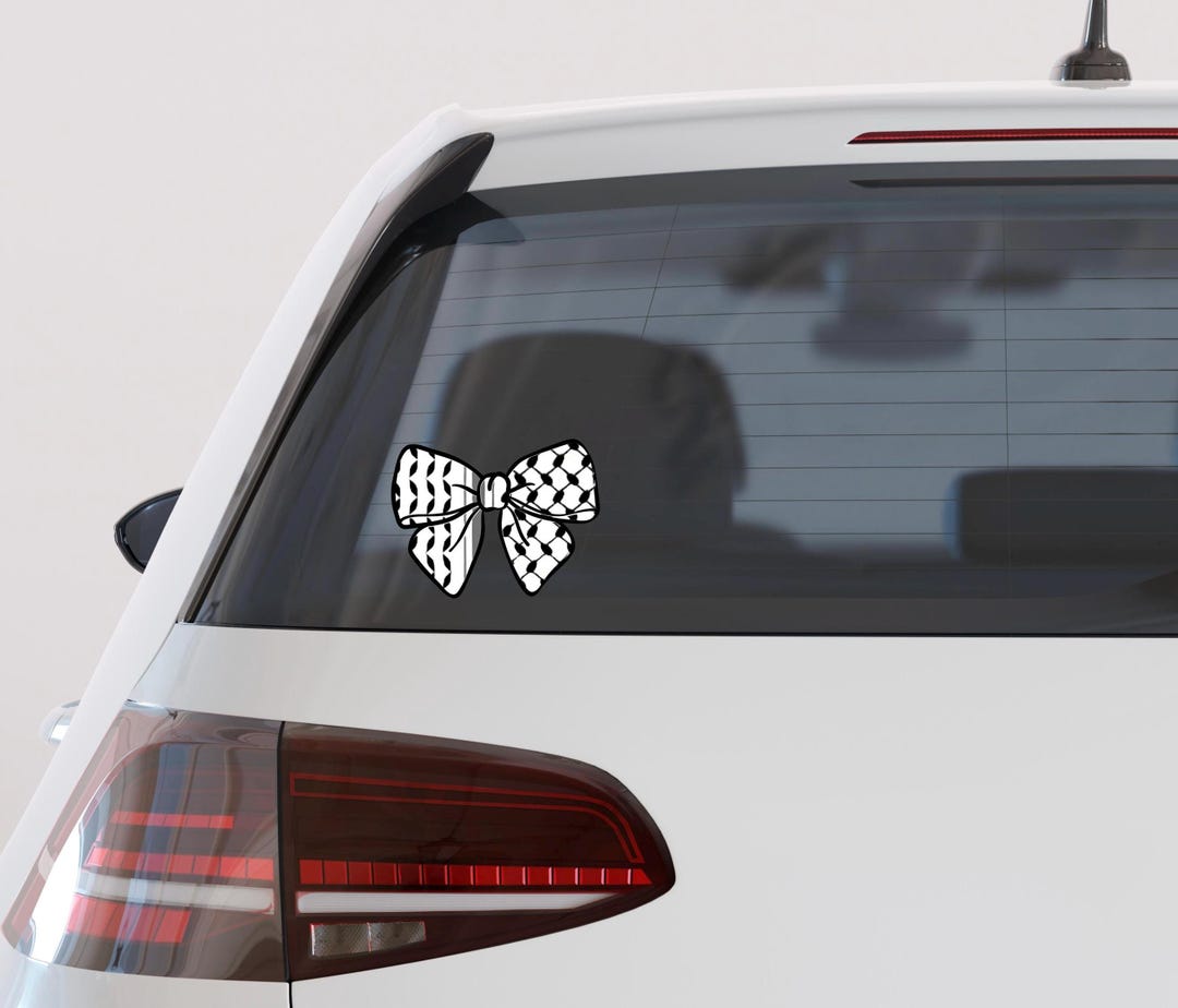 Kufiya Girls Bow Kiss-cut Vinyl Decals, Book Laptop Car Window Stickers ...