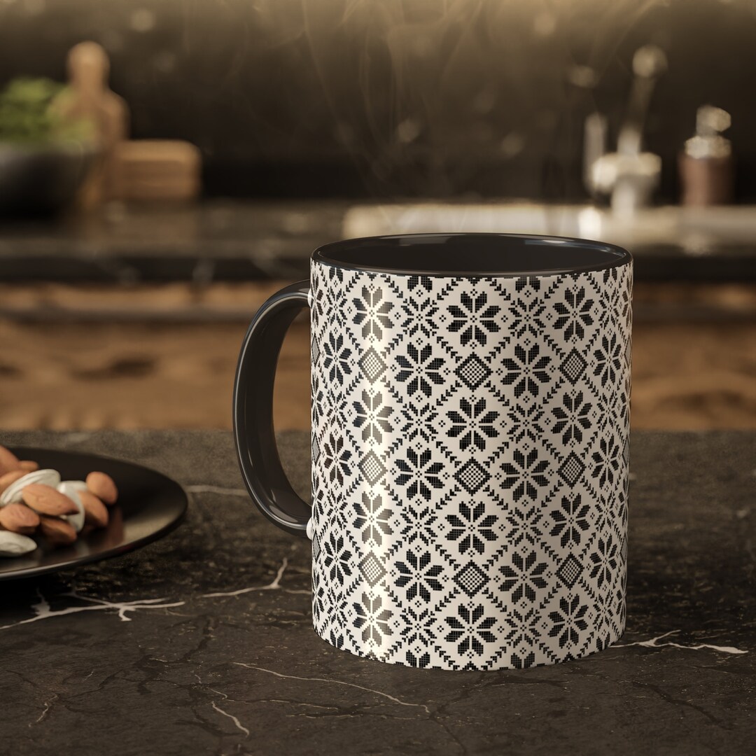 Tasses colorées de café brodées par Tatreez de Palestine, 11 oz, tasse ...