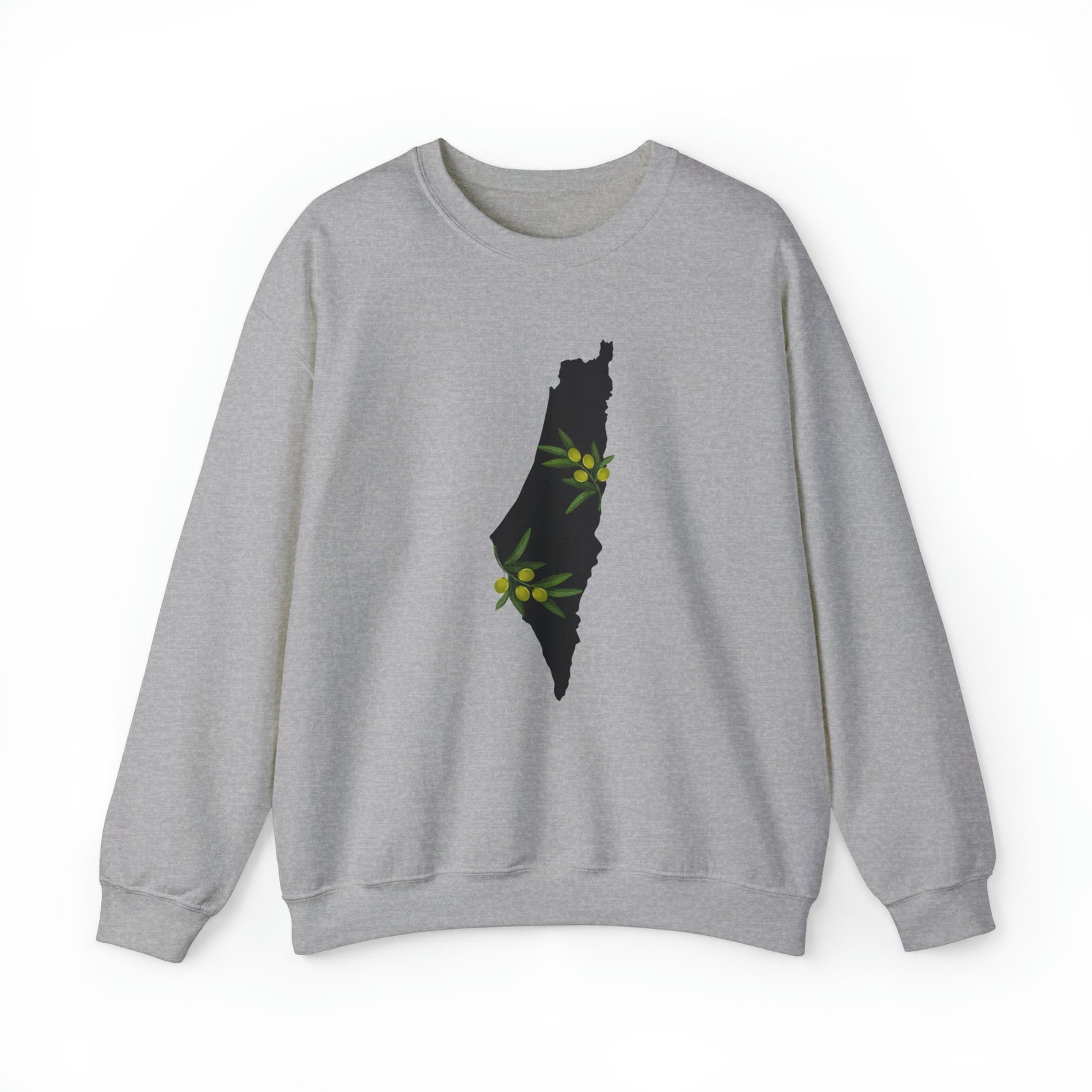 Palestine Map Olive Branches Unisex Heavy Blend™ Crewneck - Etsy