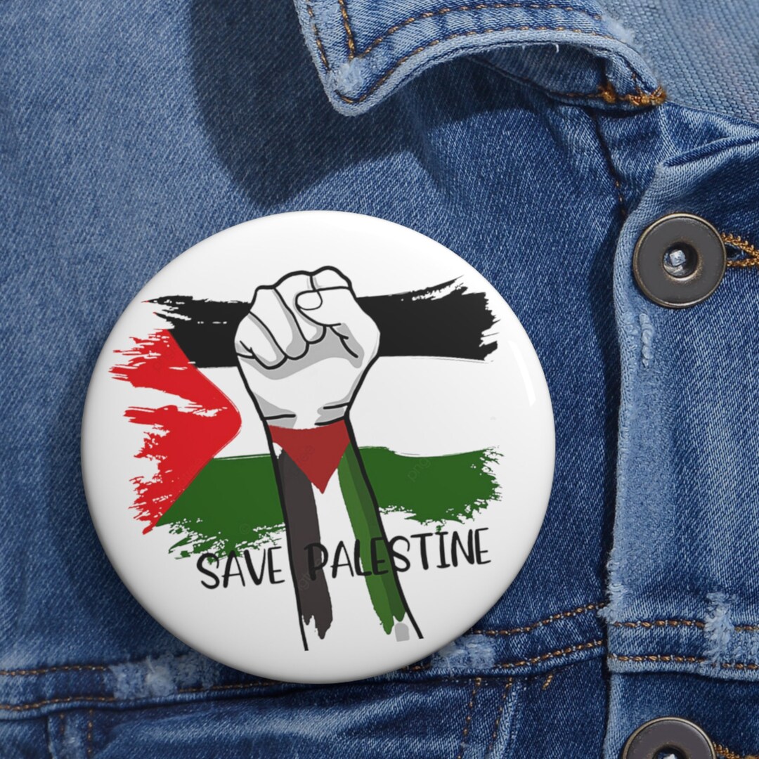 Save Palestine Gaza Jacket Cloth Custom Pin Buttons Free Palestine Fist ...
