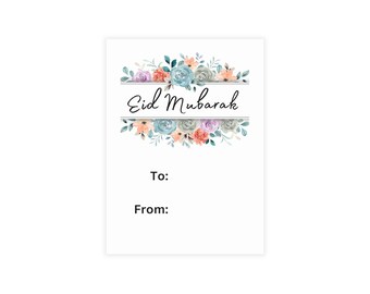 Eid Mubarak Flowers Greeting Card Bundles envelopes Included Ramadan ...