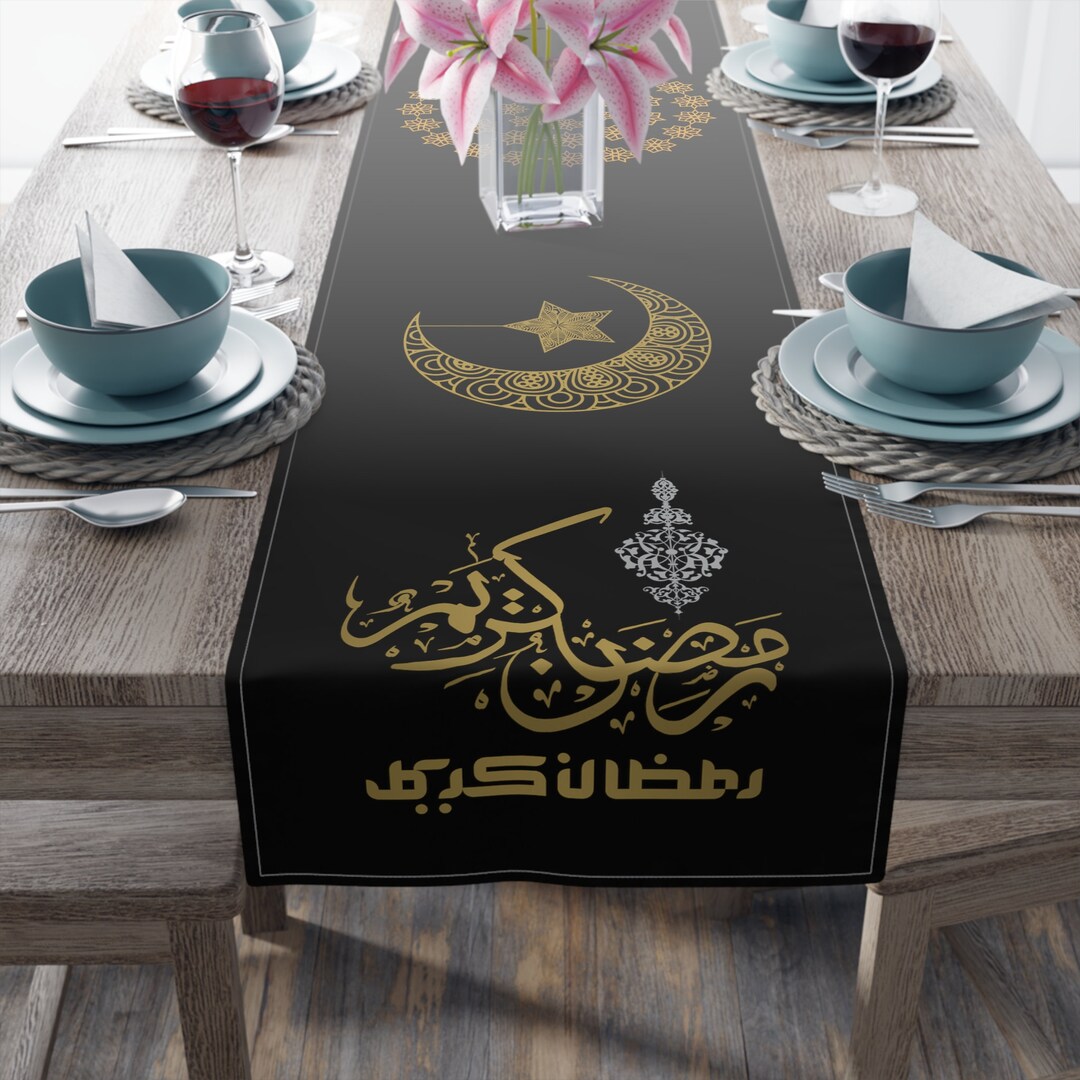 Ramadan Kareem Table Runner cotton, Poly, Ramadan Decorations, Ramadan ...