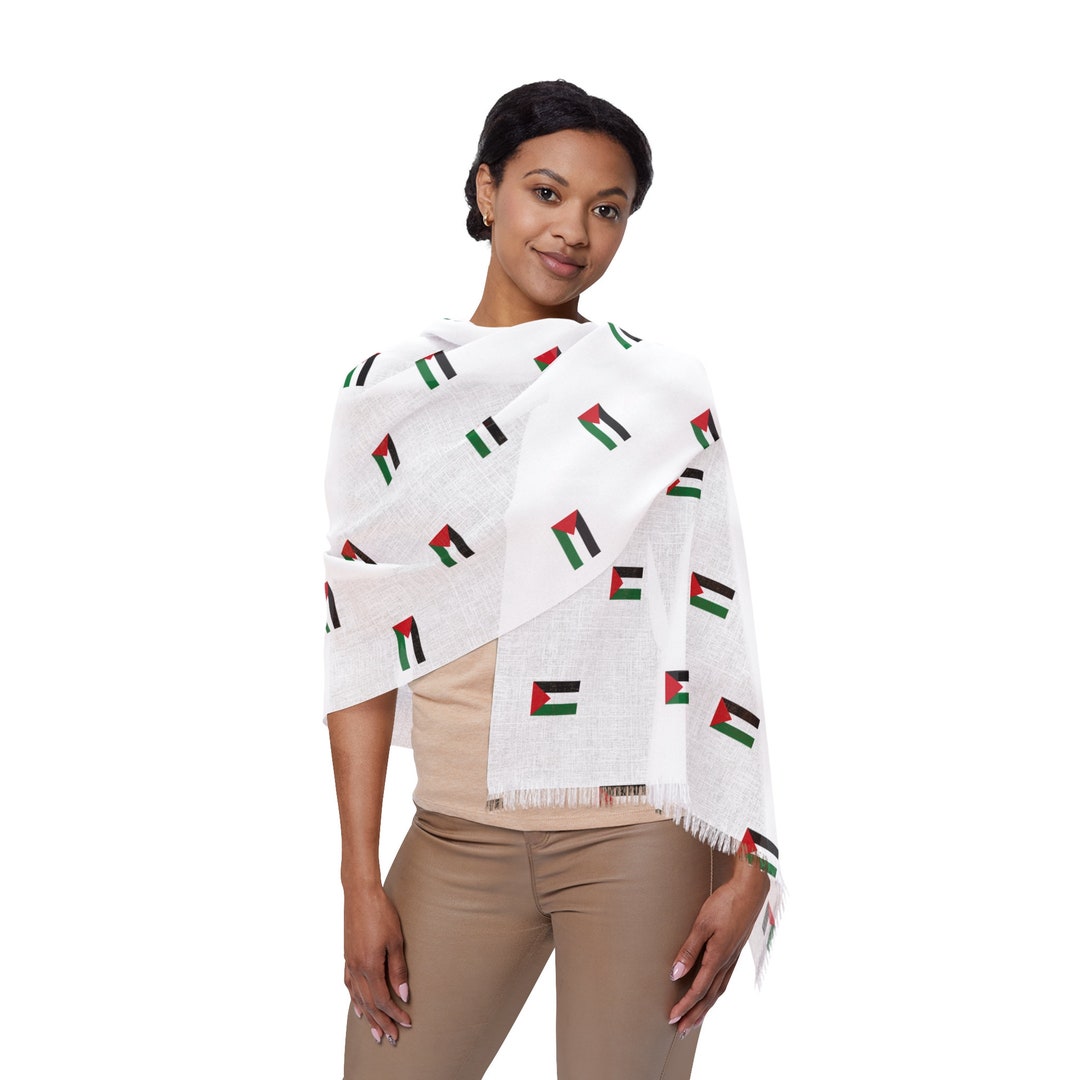 Palestine Flag Transparent Light Scarf, Hijabi Scarf, Palestinian Scarf ...