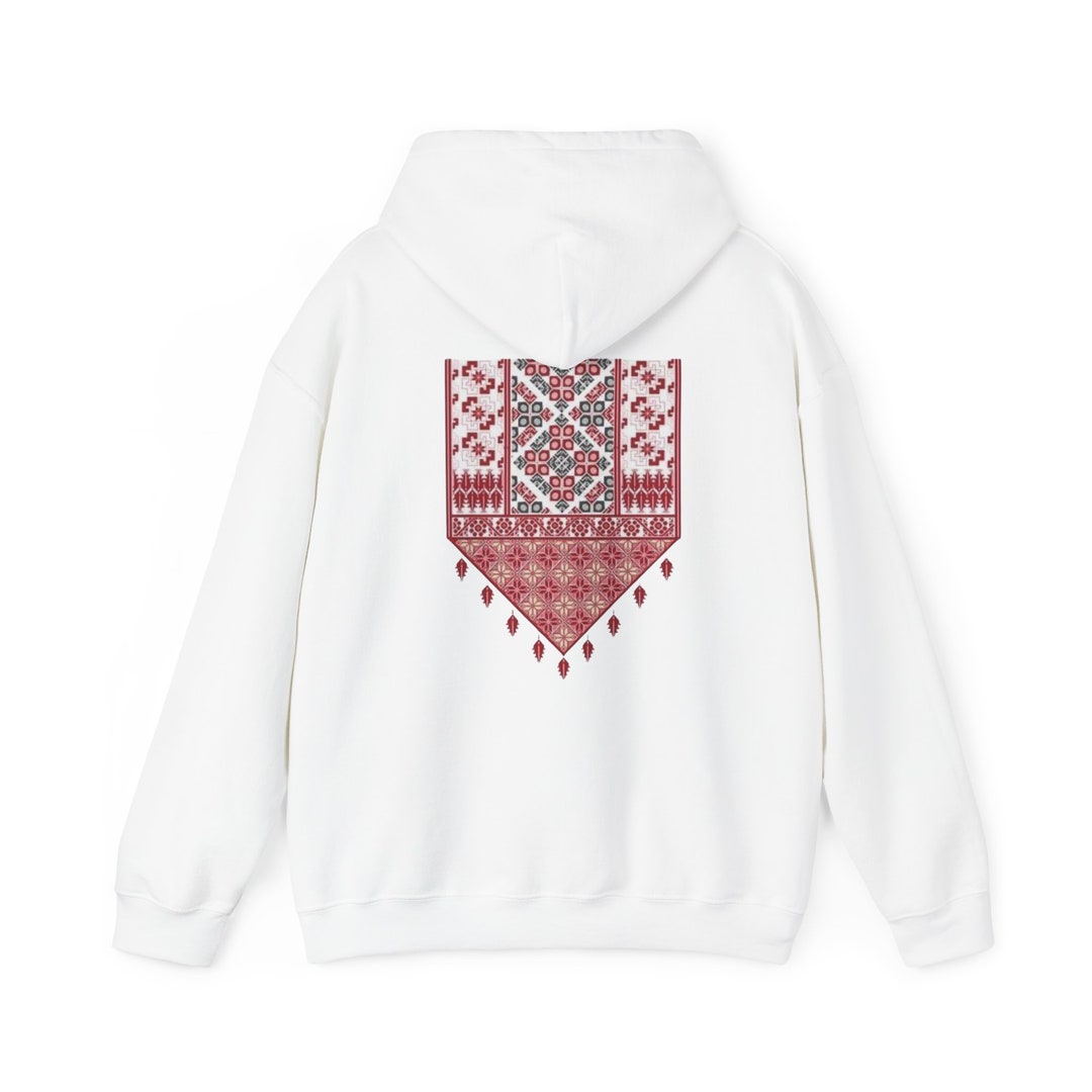 Palestinian Tatreez Prints Front Back Unisex Heavy Blend™ Hooded ...