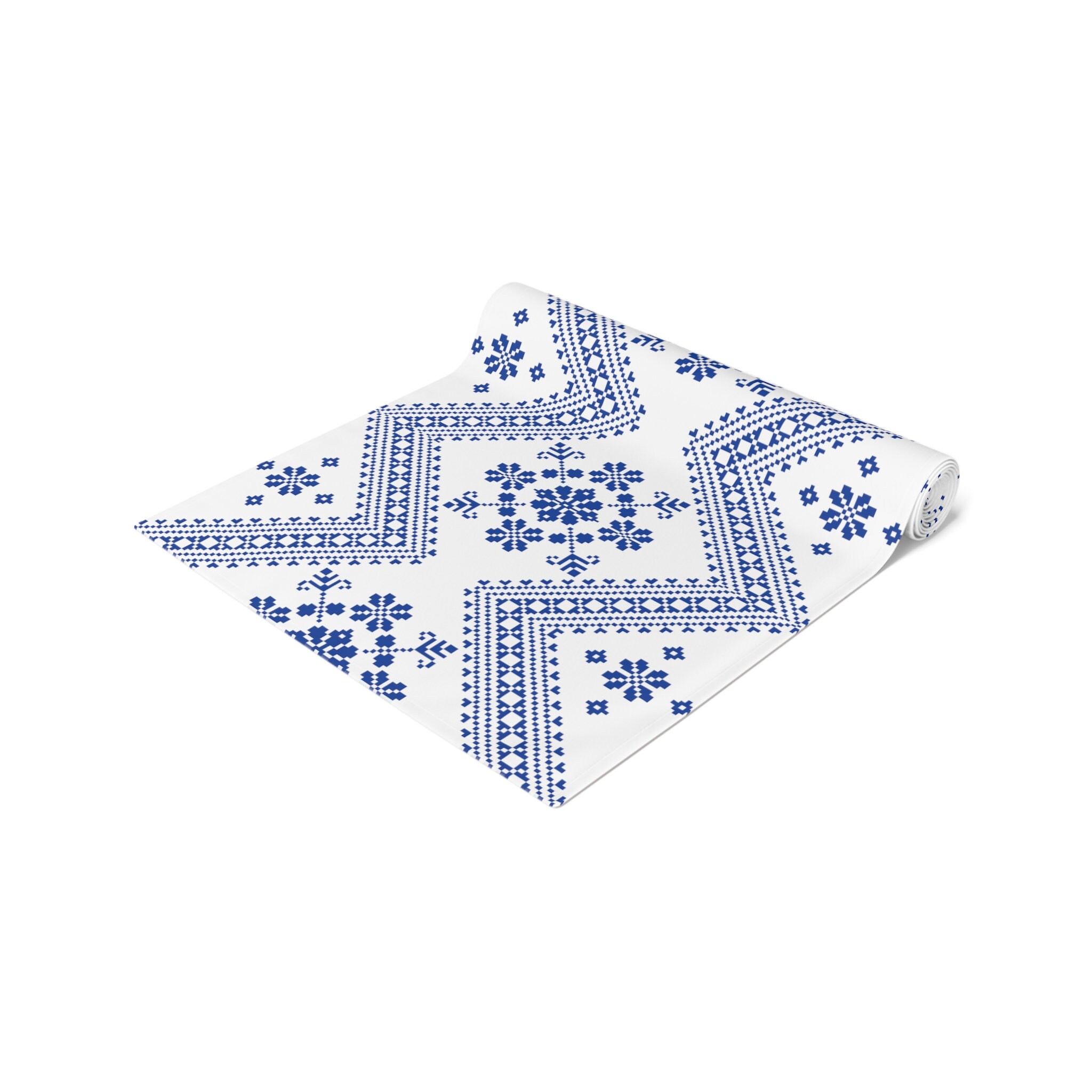 Blue Palestine Printed Tatreez Henna Table Runner (cotton, Poly), Henna ...