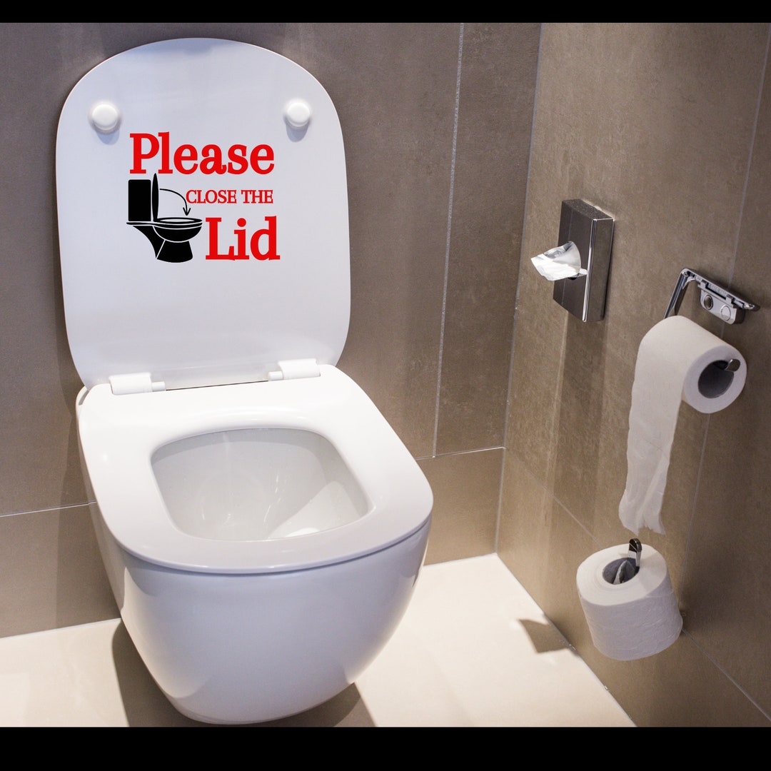 Toilet Seat Sticker Please Close the Lid Die-cut Stickers - Etsy