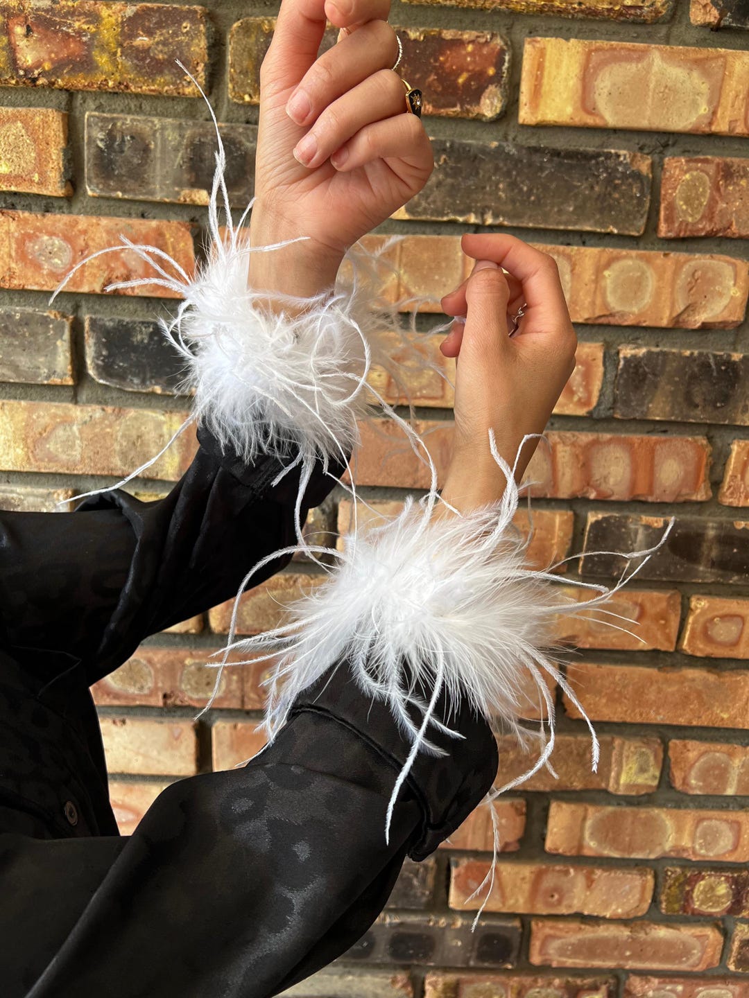 Feather Fur Cuffs Set of 2 , Dress Accessories , Fashion - Etsy