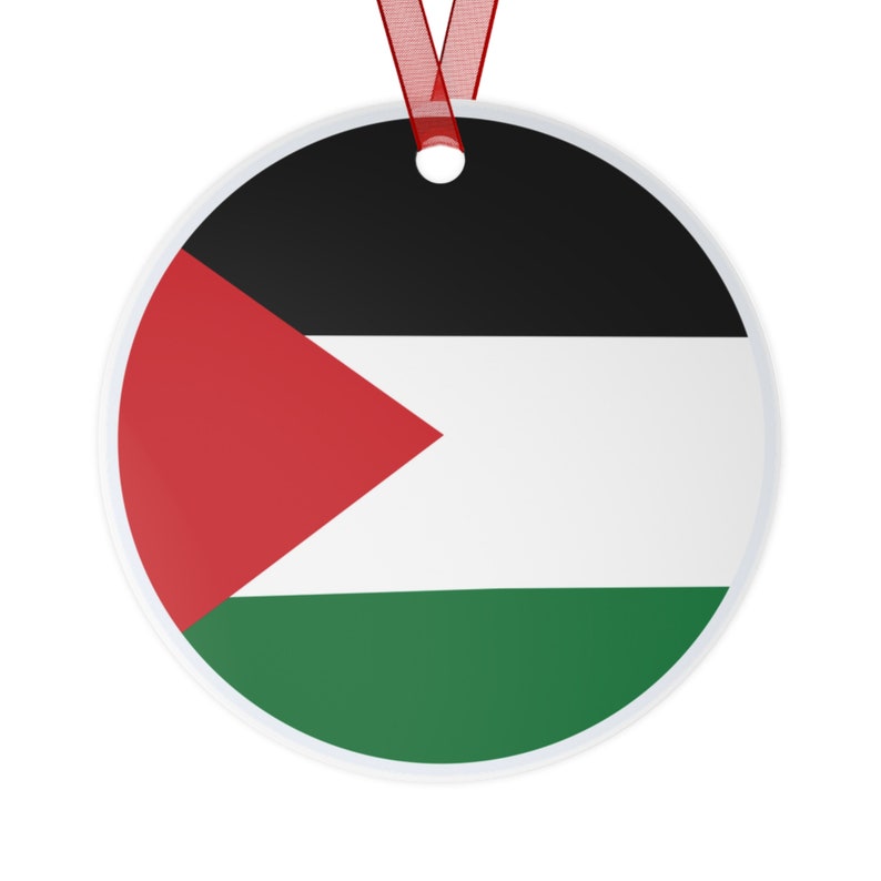 Palestine Flag Metal Ornament, Palestinian Christian Christmas Tree ...