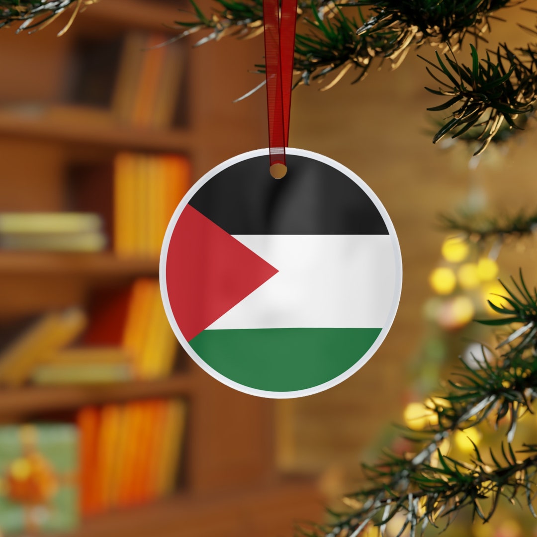 Palestine Flag Metal Ornament, Palestinian Christian Christmas Tree ...