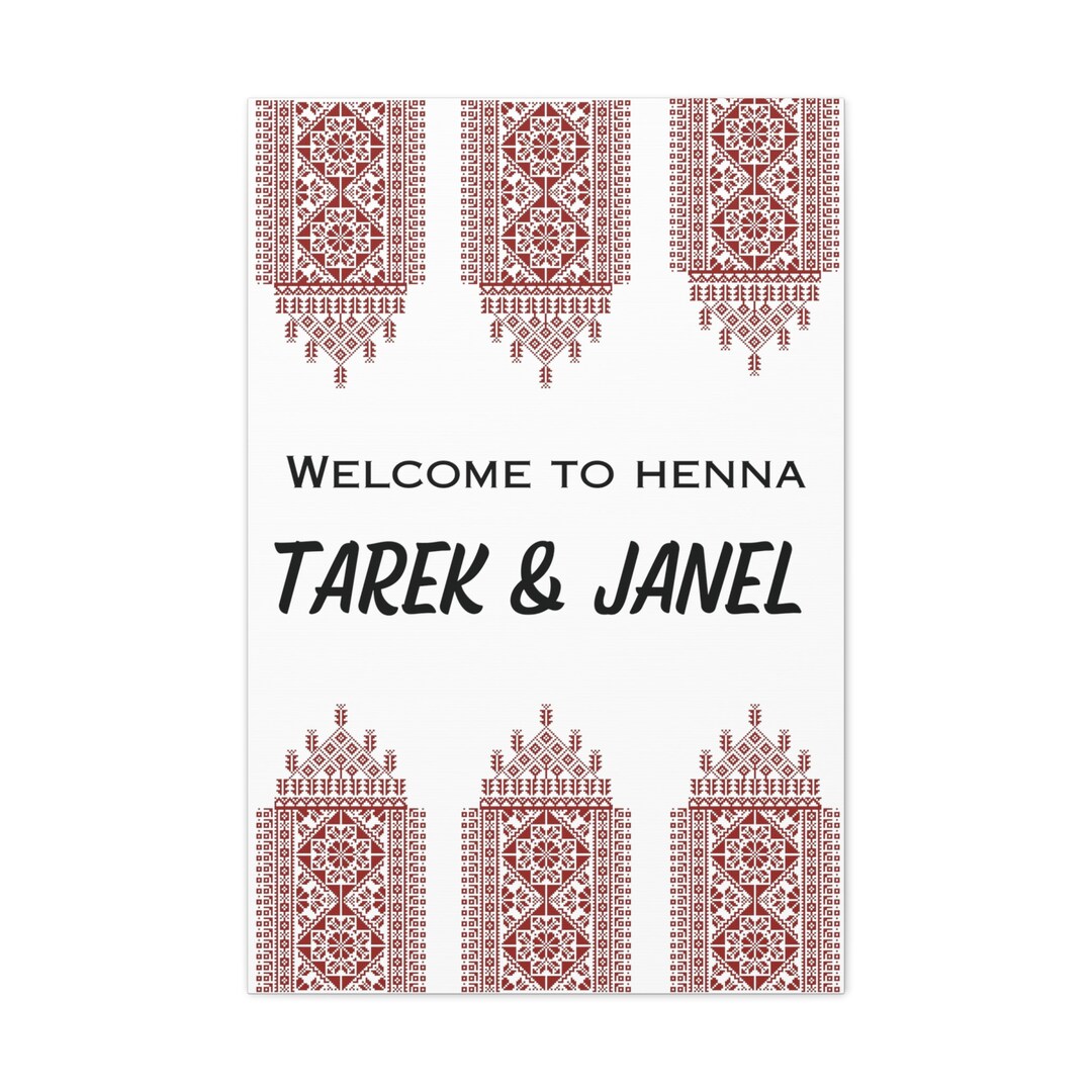 Henna Tarek & Janel Entrance Sign Custom Design Canvas Gallery Wraps ...