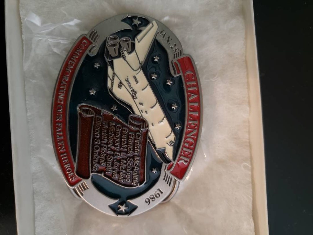 NASA Challenger Enameled Brass Belt Buckle - Etsy