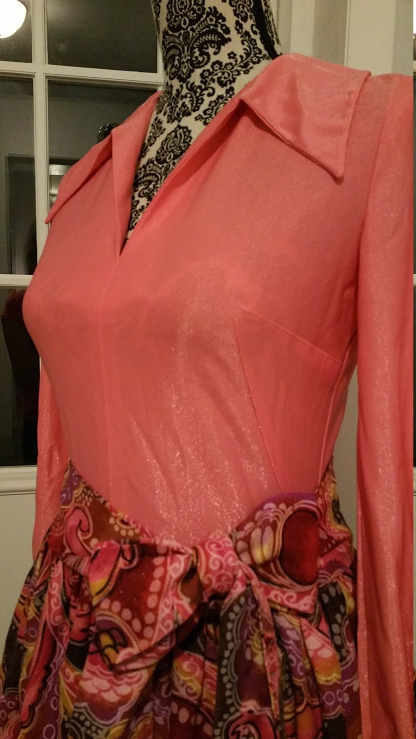 Authentic Seventies Mod Maxi Dress. Handmade. Hippie Chic - Etsy