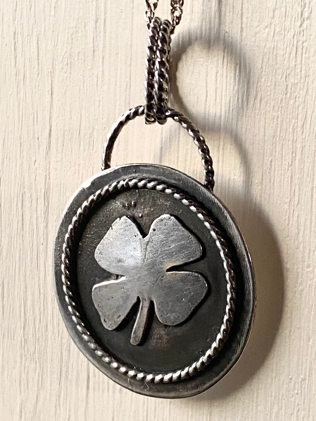 Sterling Silver Shamrock Pendant - Etsy