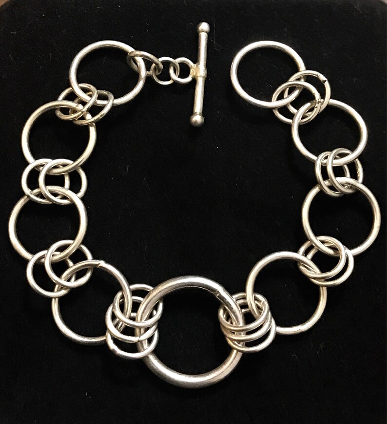 Sterling Silver Link Bracelet - Etsy