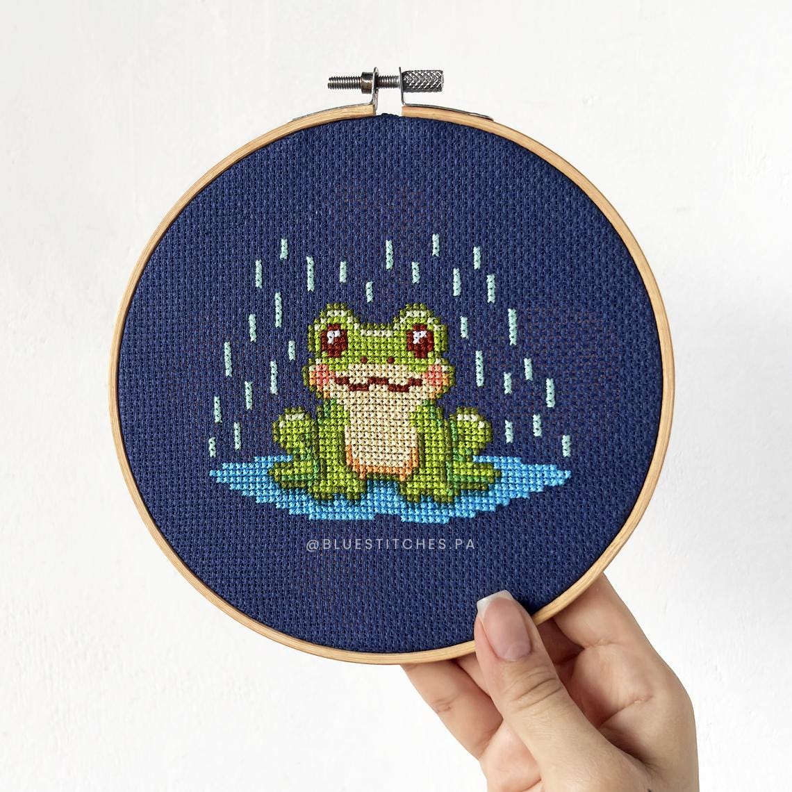 Cute Frog Cross-stitch Pattern PDF Instant Download Embroidery Punto De ...