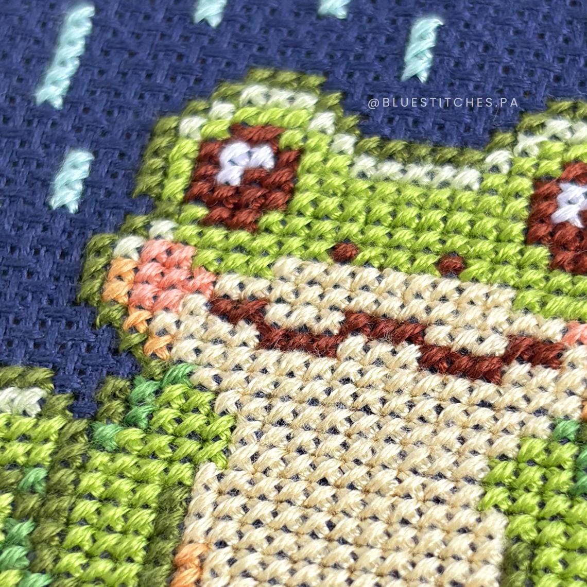 Cute Frog Cross-stitch Pattern PDF Instant Download Embroidery Punto De ...