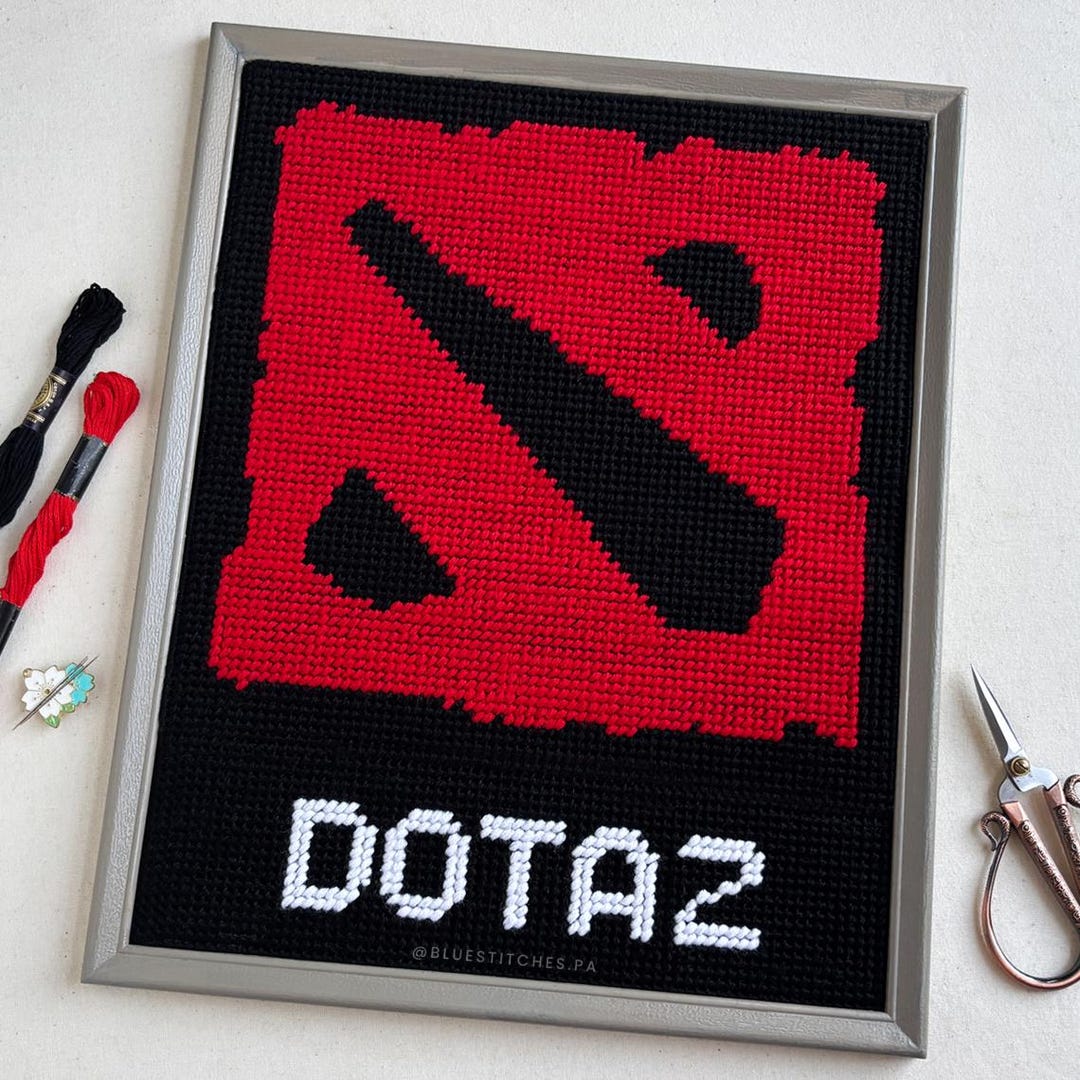 Dota 2 Logo Cross Stitch Pattern - PDF Instant Download | Needlepoint ...