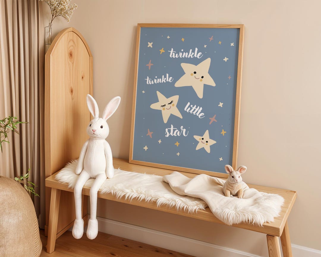 Nursery Rhyme Wall Art Printable: Twinkle Little Star, Kids Print ...