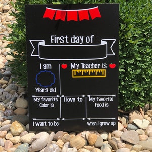 First Day of School Chalkboard, First Day of School Sign Reusable, Back ...