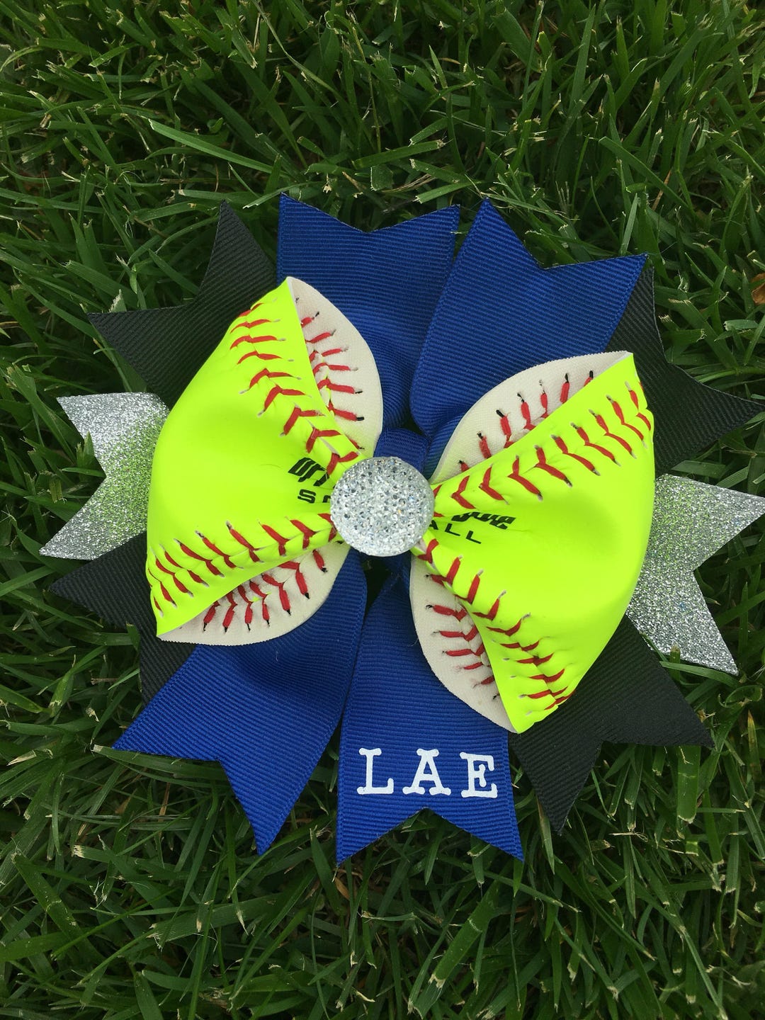 Personalized Real Softball Bow--great for Softball Team Bows--great ...