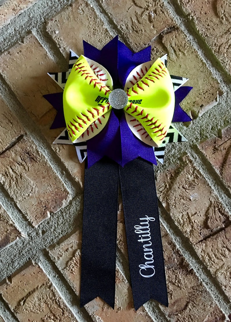 Personalized Softball Bow Made From Real Softballs Great - Etsy