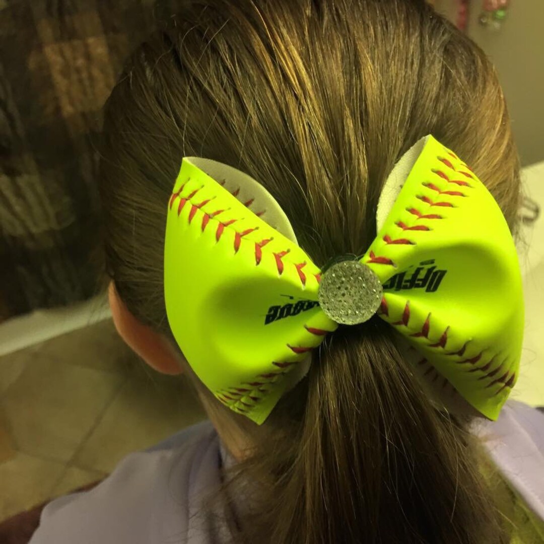 Softball Bow Made From Real Softballs--great Softball Gift - Etsy