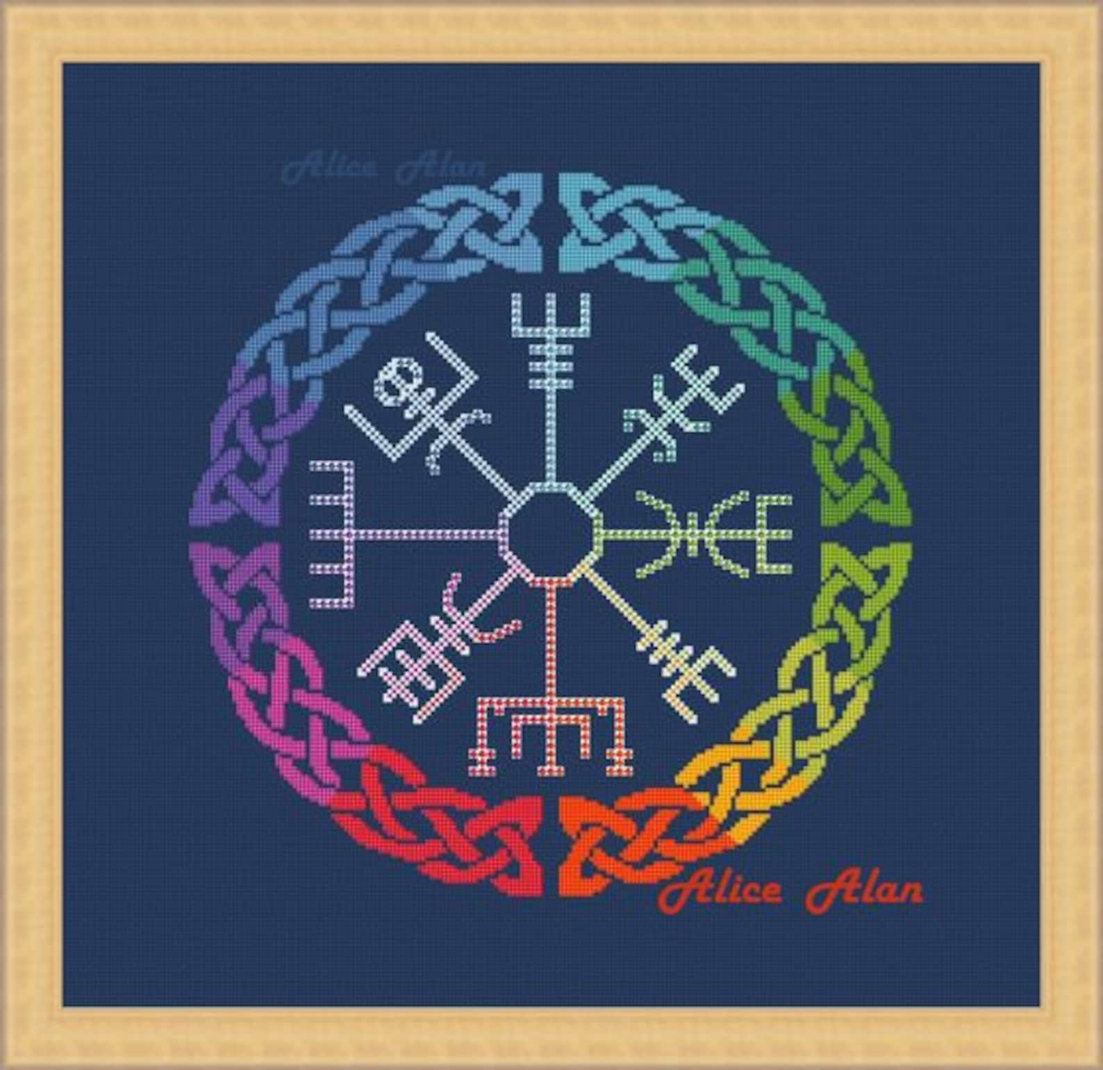 Runic compass Vegvisir celtic knot ancient nordic rune symbol | Etsy