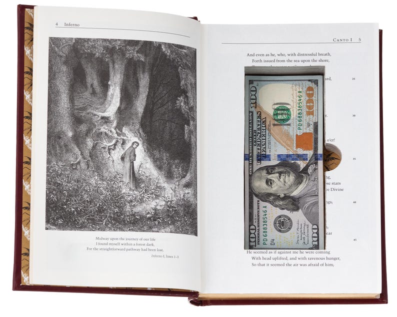 Real-book Cash Box With Magnetic Closure (leather-bound) (various ...