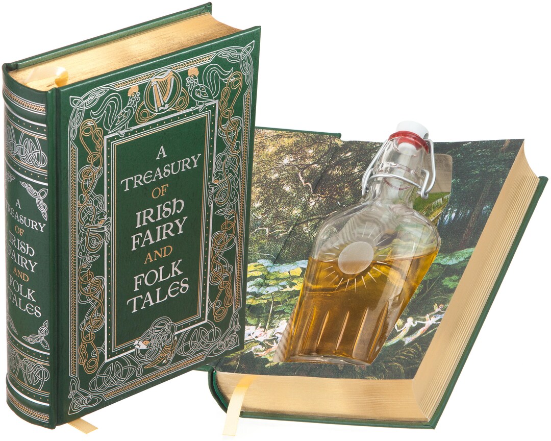 Flask Hollow Book - Irish Fairy and Folk Tales (leather-bound ...