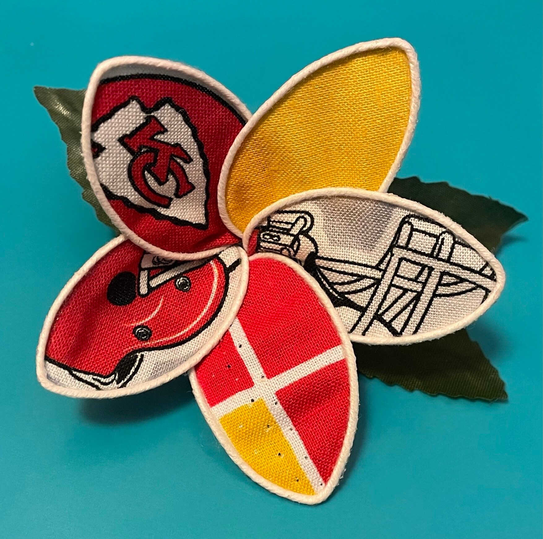 KANSAS City CHIEFS Hawaiian Plumeria Fabric Flower Hair Pick / | Etsy