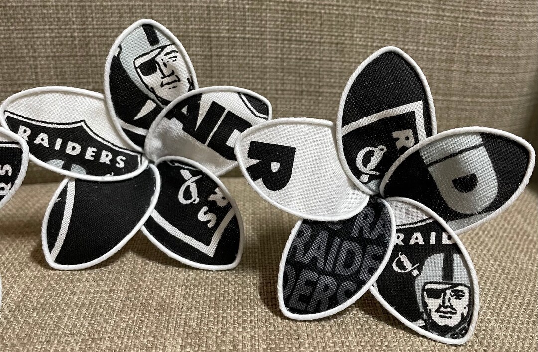VEGAS / OAKLAND Raiders Hawaiian Plumeria Fabric Flower Hair Pick/clip ...