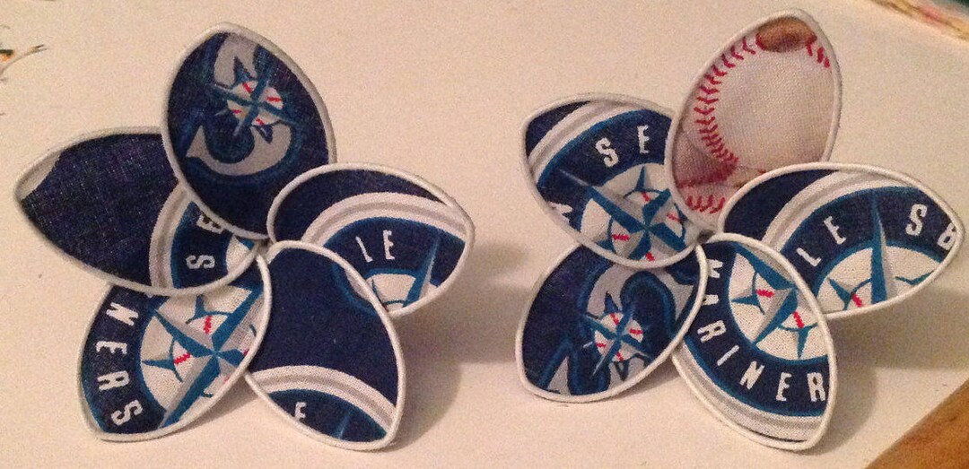 SEATTLE MARINERS Hawaiian Plumeria Fabric Flower Hair Pick/clip/pen ...