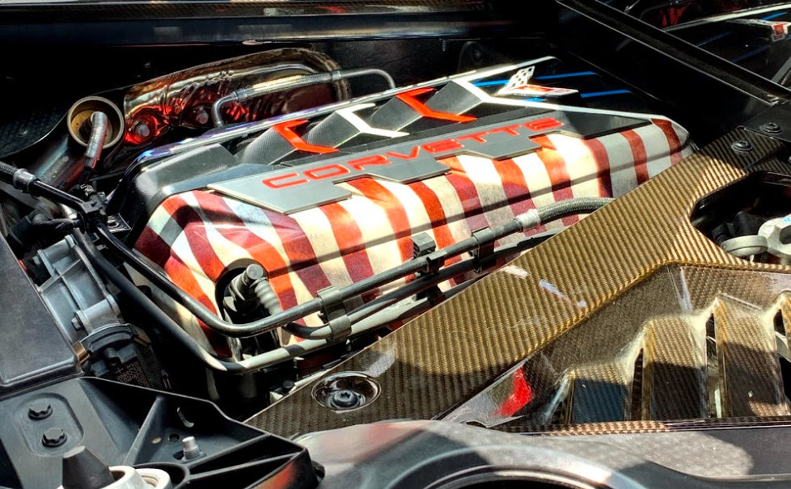 Custom Hydro Dipped 2020 Corvette Engine Cover Stars and - Etsy
