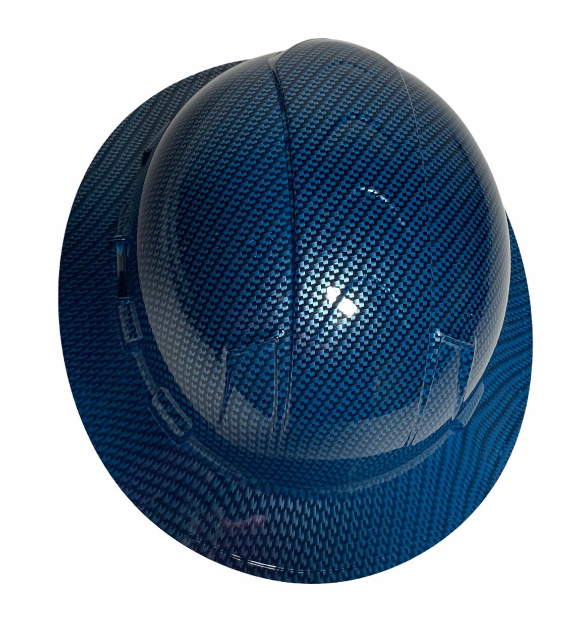 Custom Hard Hat Carbon Fiber Hydro Dipped W/ Teal Full Brim - Etsy