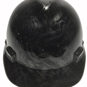Custom Hard Hat Metallic Graphite Bio Mechanical Hydro Dipped MSA V ...